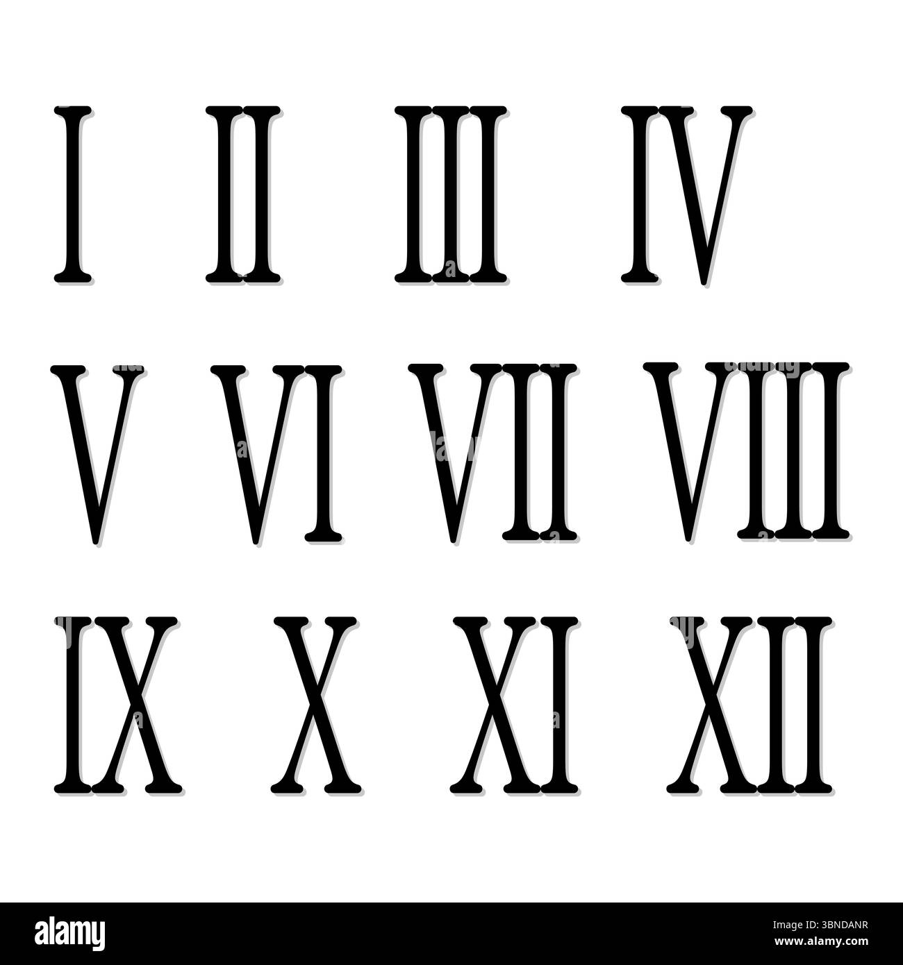 Collection twelve black white Cut Out Stock Images & Pictures - Alamy