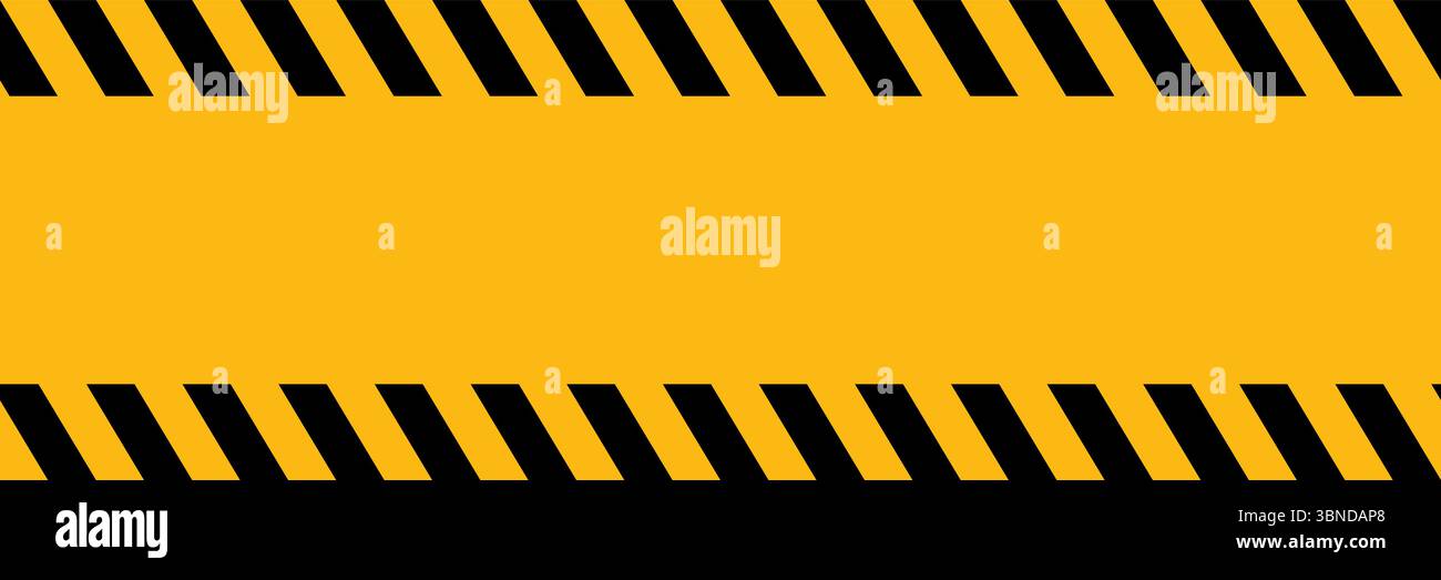 horizontal black and yellow no entry sign background with blank Stock ...
