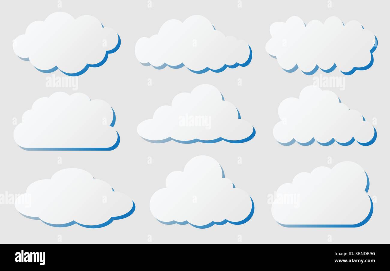 set of cut out clouds for pattern and design,vector illustration Stock ...