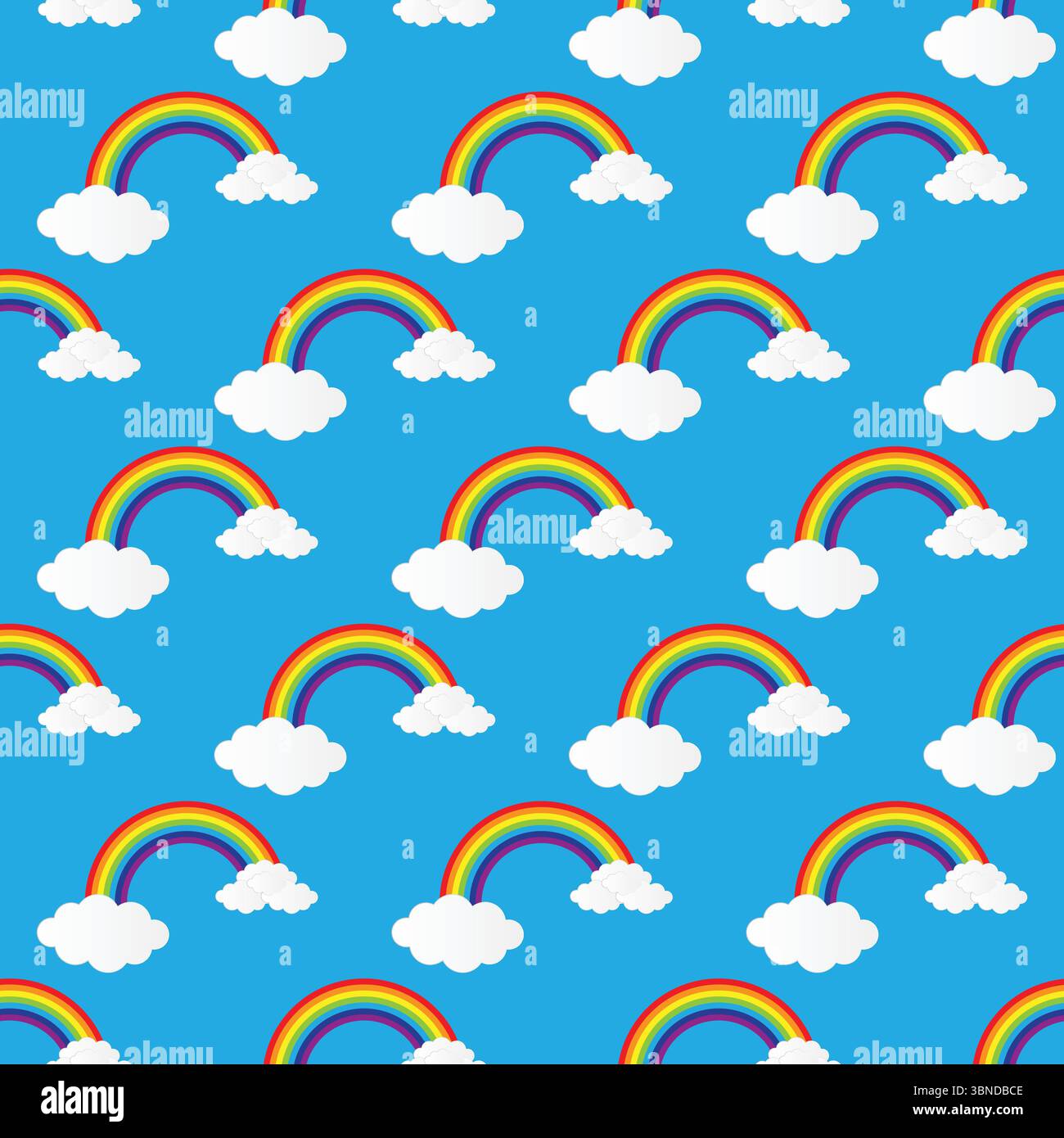 rainbow and clouds pattern for background and design,vector ...