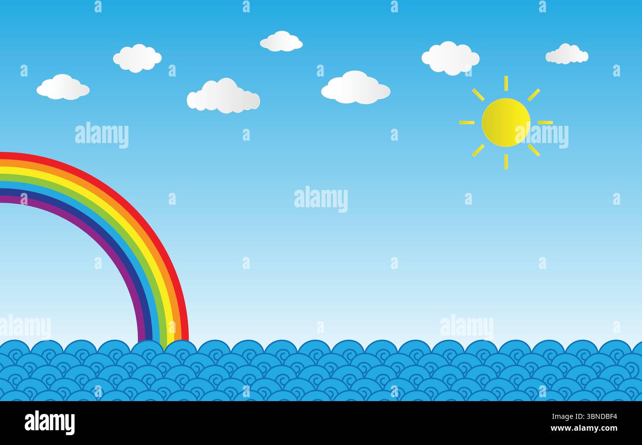 Bright sun over river Stock Vector Images - Alamy