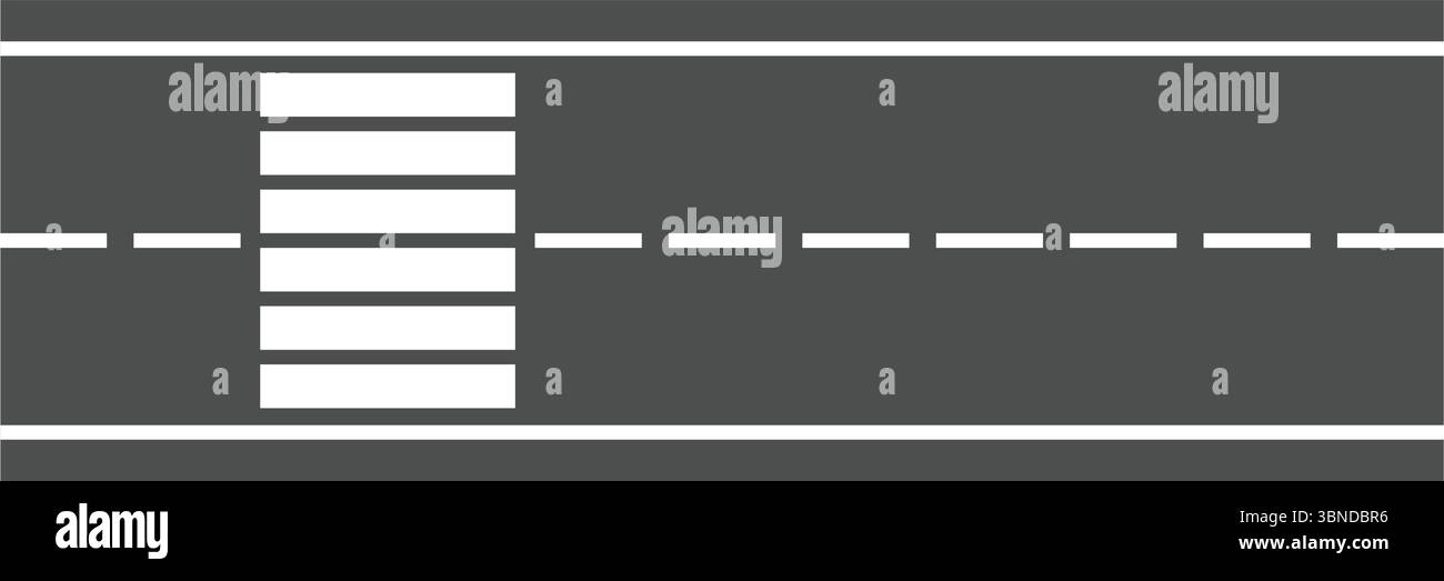 horizontal city road with two lanes and crosswalk for pattern and ...