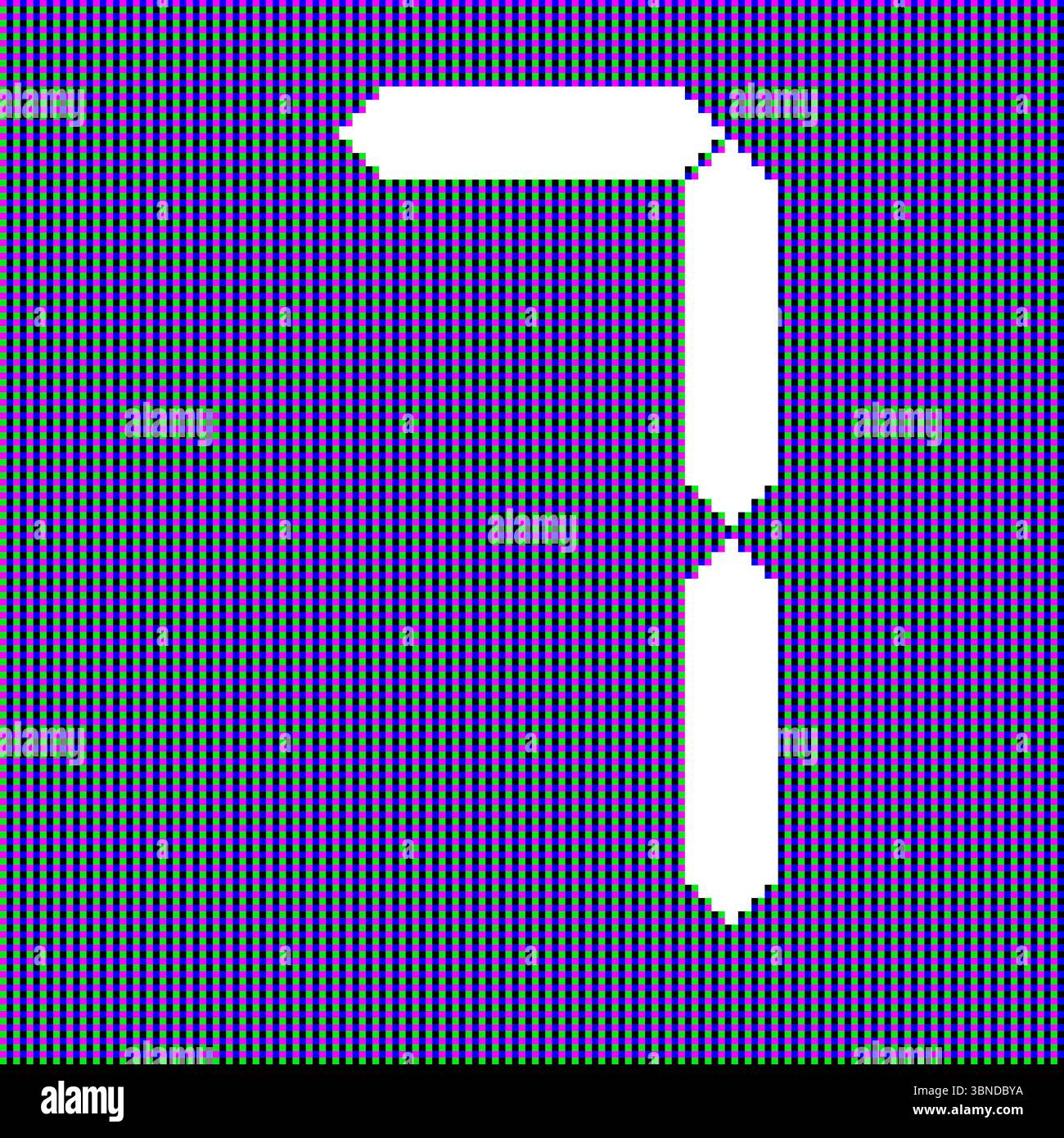 realistic digital LED screen with digital number seven 7 for pattern ...
