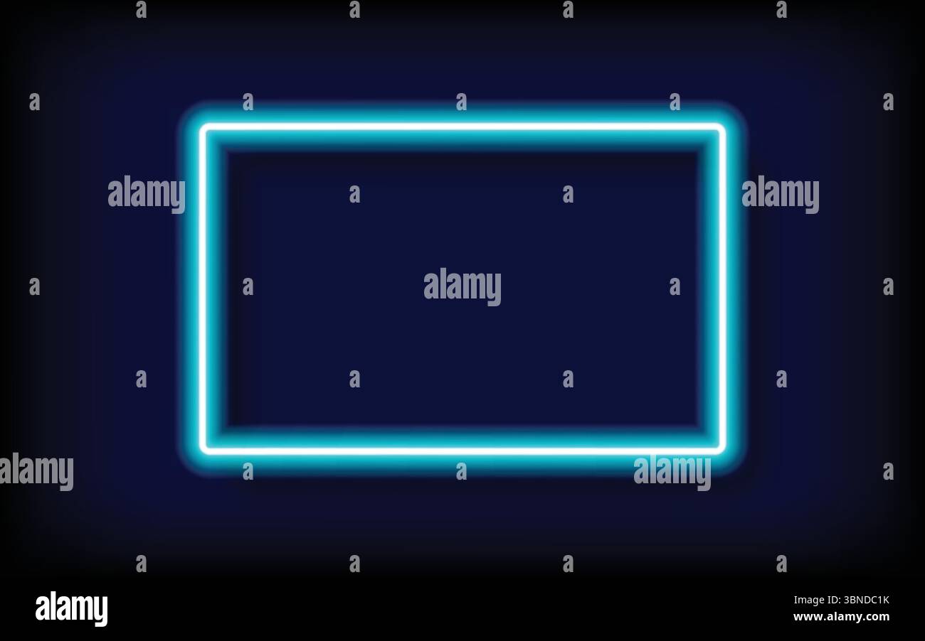 rectangle blue neon tube frame with shadow,vector illustration Stock Vector Image & Art - Alamy