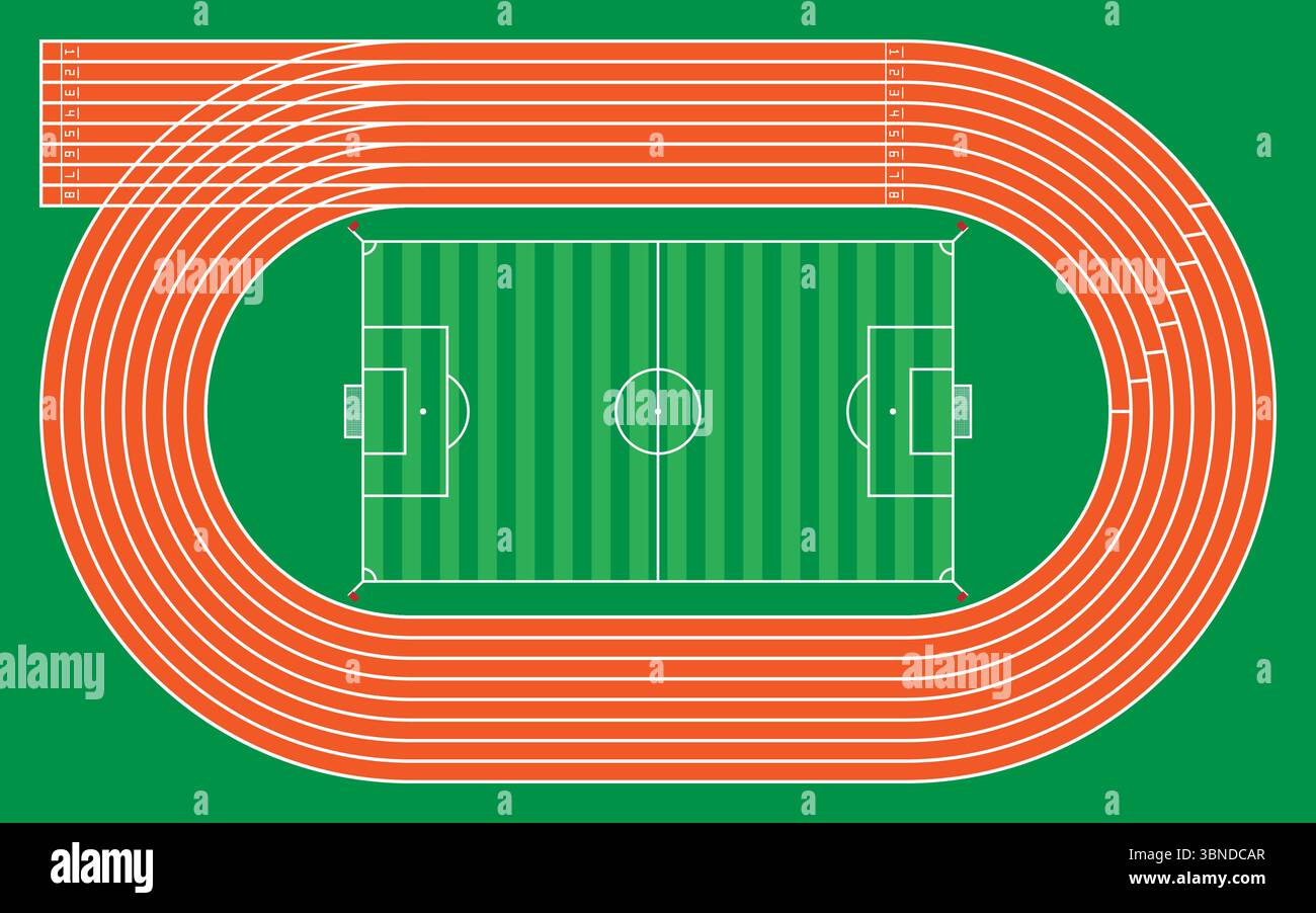 eight running tracks with football stadium for pattern and design ...