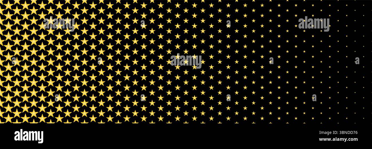 horizontal blended golden star design on black for pattern and ...