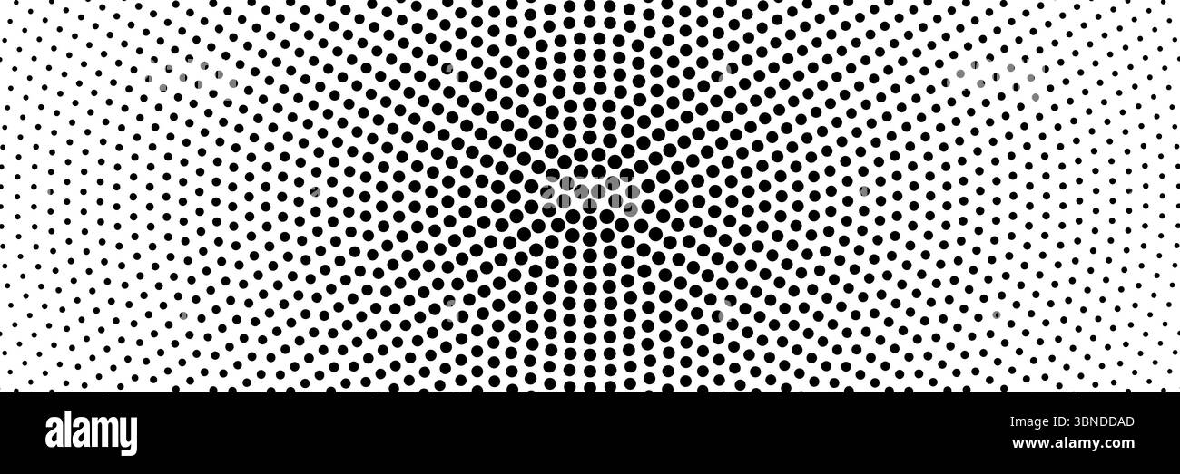 horizontal halftone of black spread circle design for pattern and ...