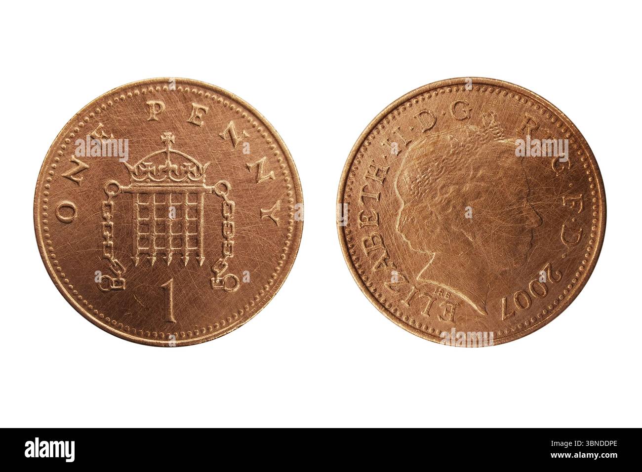 United Kingdom 1 Penny 2007 coin, made of Copper plated steel, Fourth ...