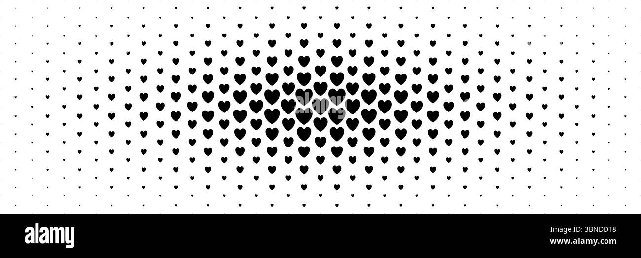 horizontal black heart spreading from center design for pattern and ...