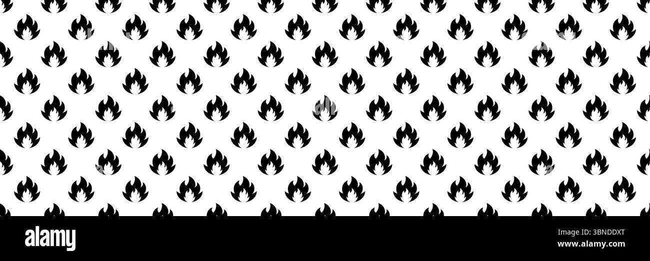 horizontal seamless of black fire design for pattern and background ...