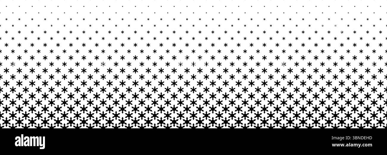horizontal halftone of modern black bloom flower for pattern and ...