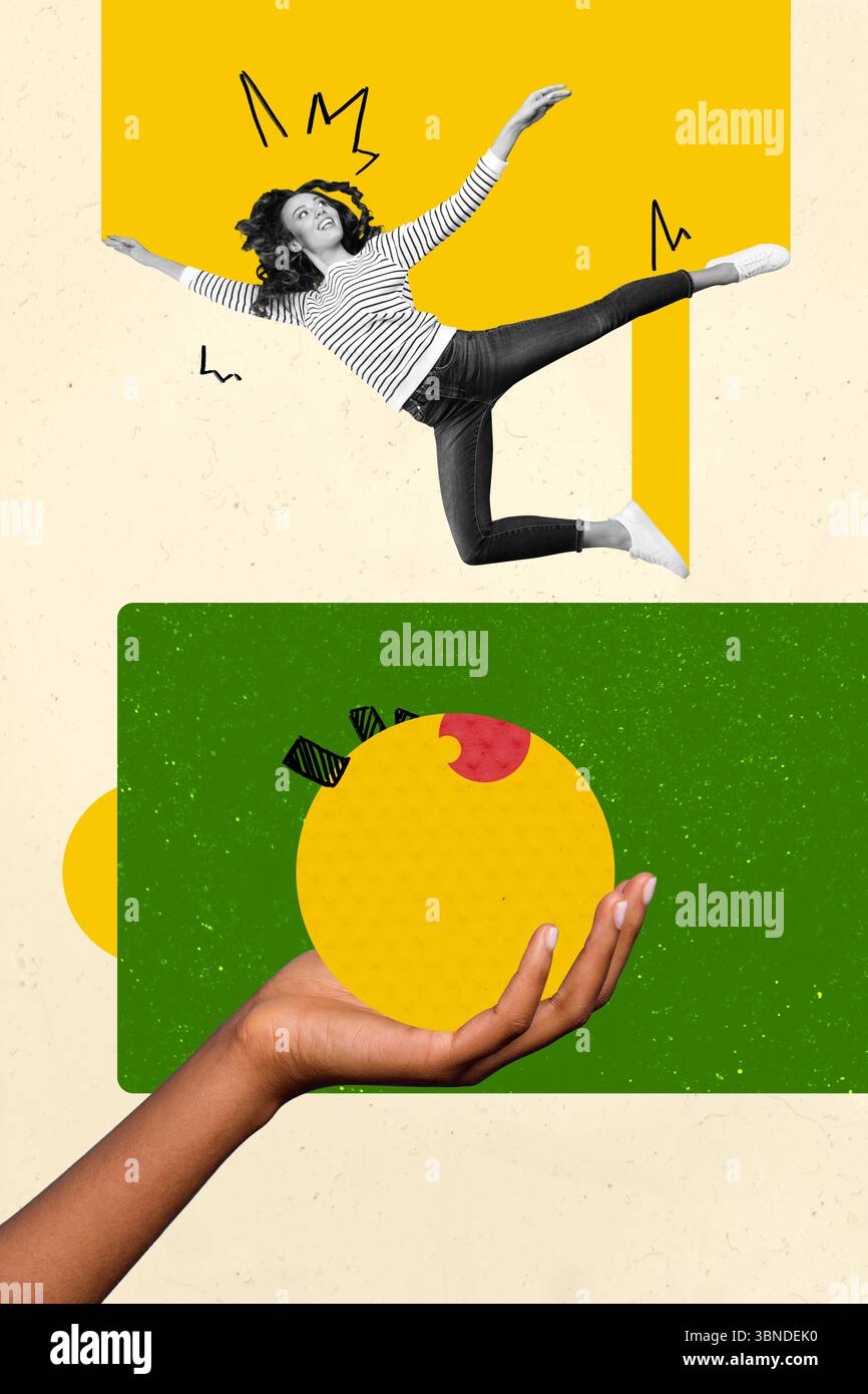 Collage of person standing under symbolic eye representing control ...