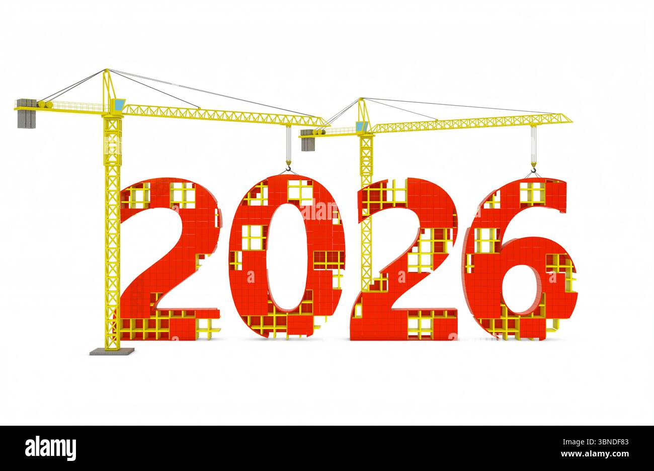 3d 2026 future year concept hi-res stock photography and images - Alamy