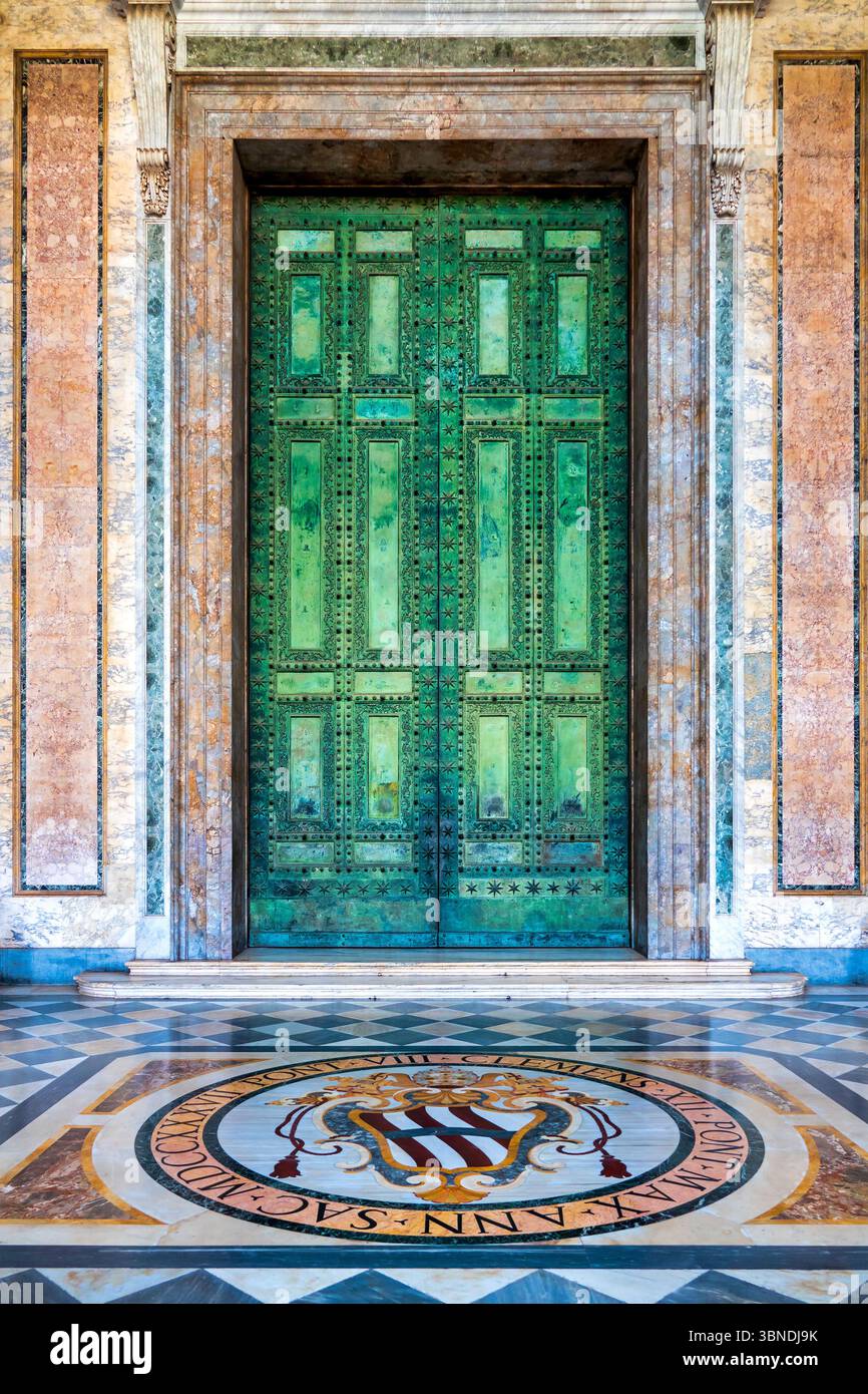 Bronze doors from the Roman Curia, set in the 18th-century façade of ...