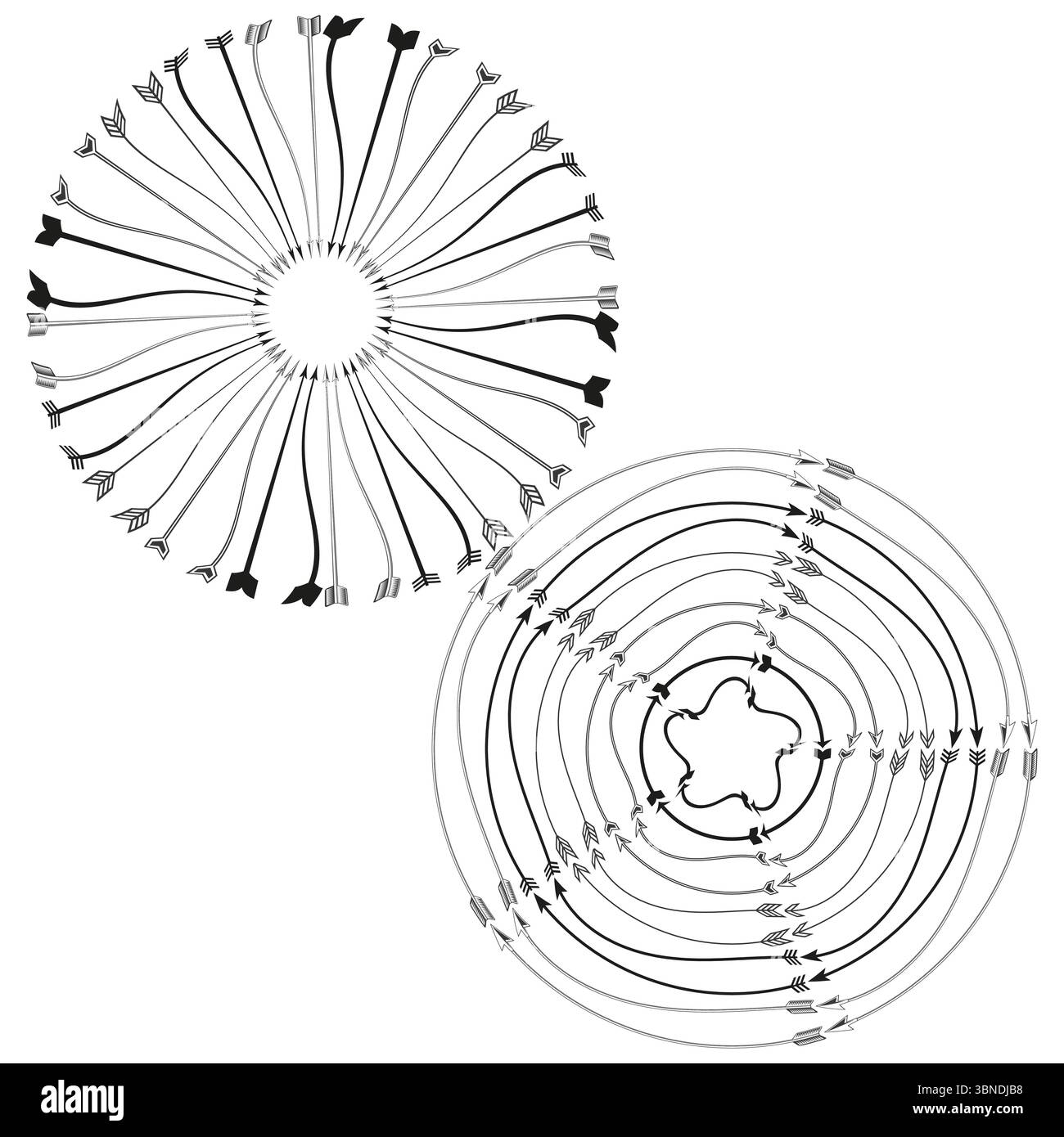 Radial chart pair. Circular axis icon. Concentric target Vector ...