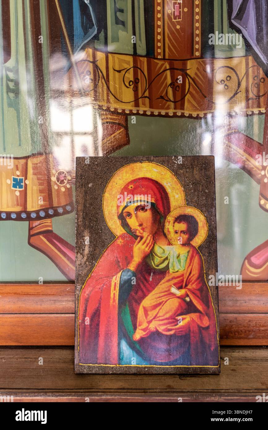 Christian Icons in Panormitis Monastery Symi Greek Islands Greece Stock ...