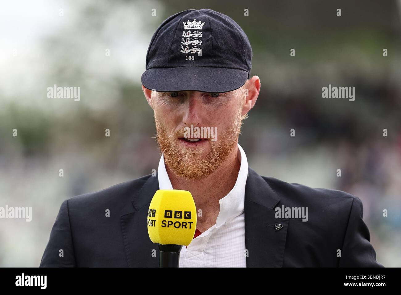 England captain Ben Stokes is interviewed by BBC Cricket during the 2nd ...