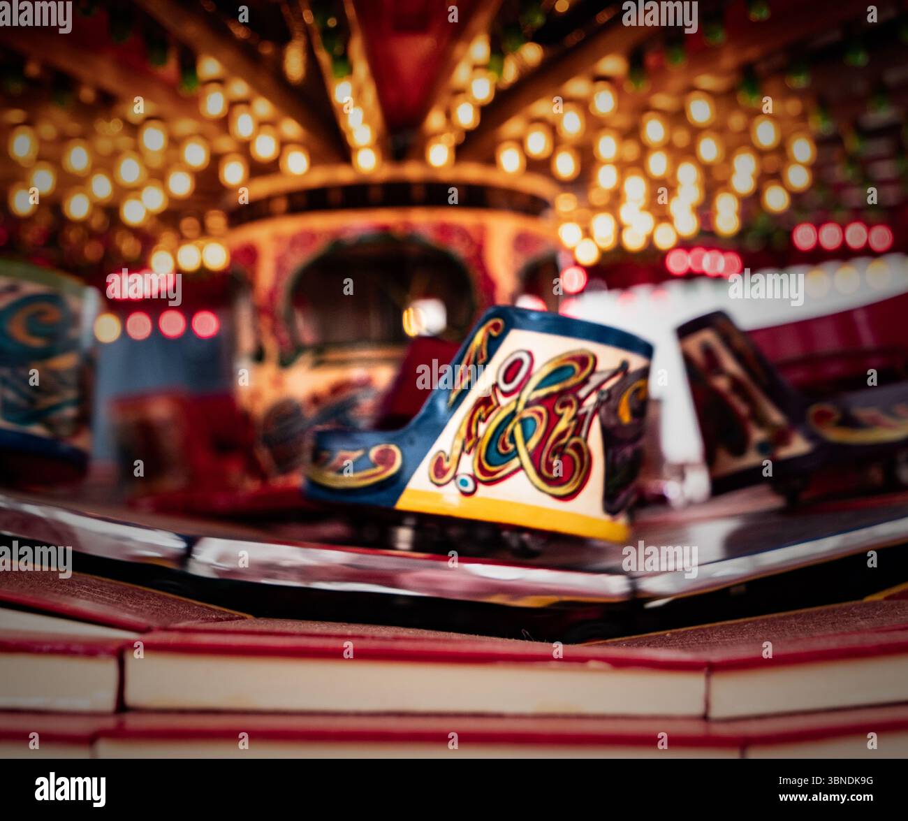 Handmade minature 'Waltzer' fairground ride model at Bloxham Steam ...