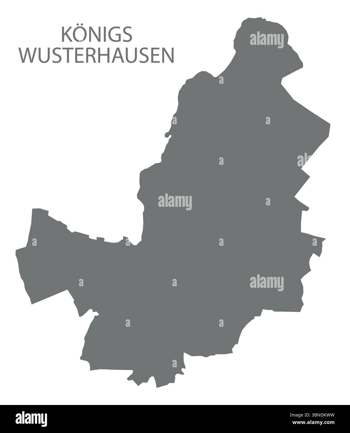 Königs Wusterhausen city map with boroughs grey illustration silhouette ...
