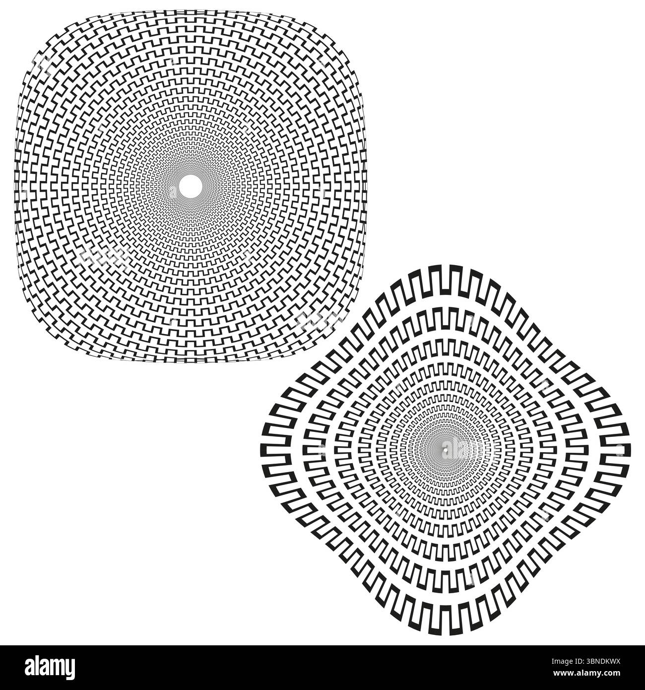 Op art squares. Concentric dot illusion. Hypnotic grid Vector ...