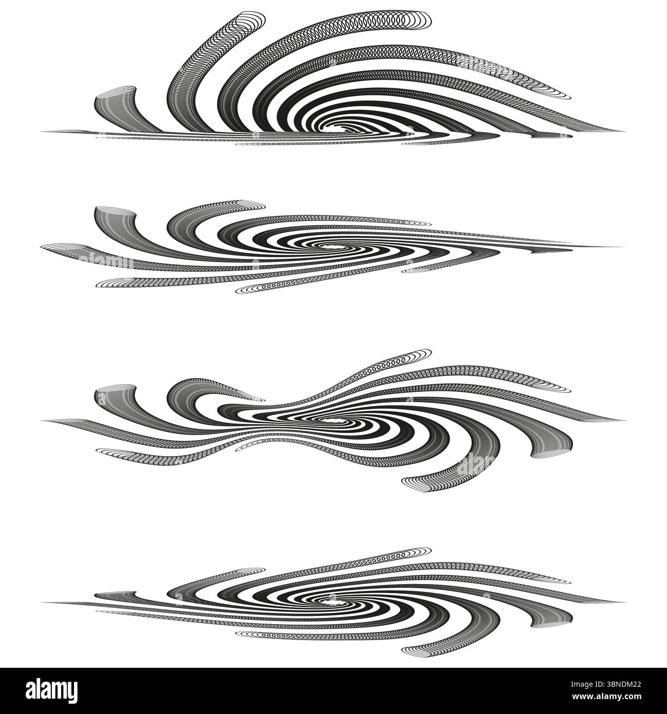 Dynamic swirl icon. Mirrored motion curves. Flowing wave Vector ...