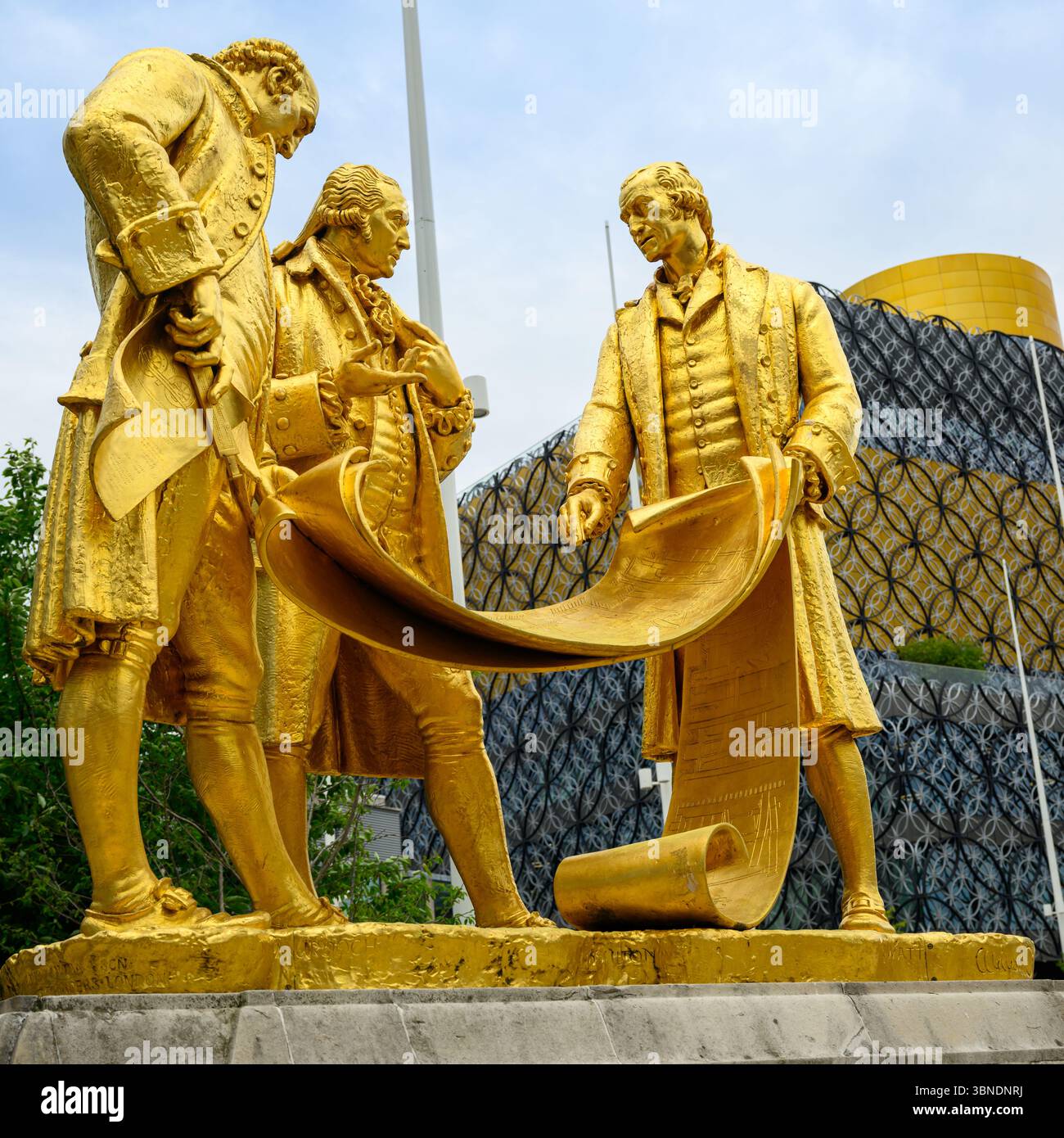 The The Golden Boys of Birmingham statue, Boulton, Watt & Murdoch at ...