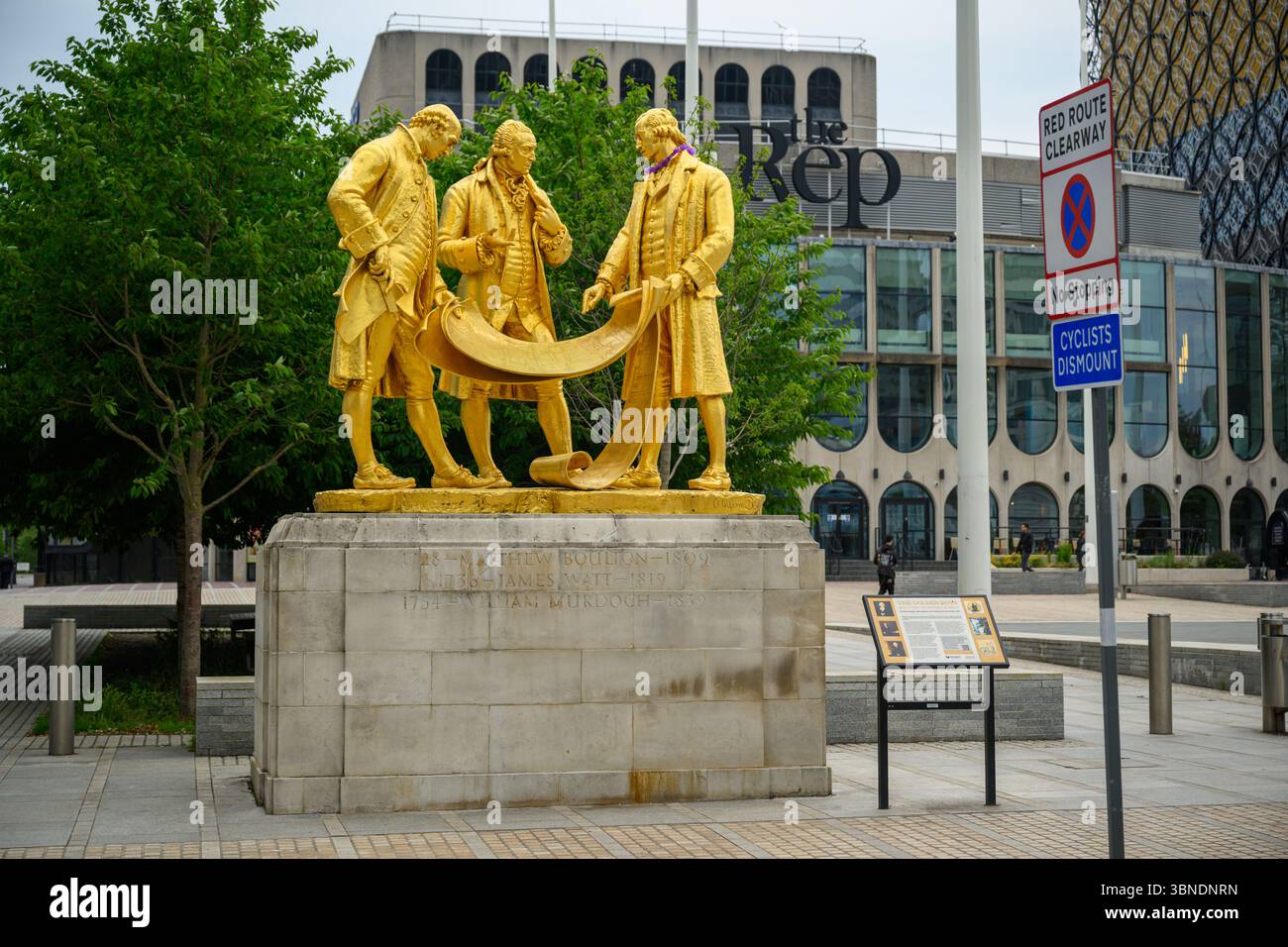 The The Golden Boys of Birmingham statue, Boulton, Watt & Murdoch at ...