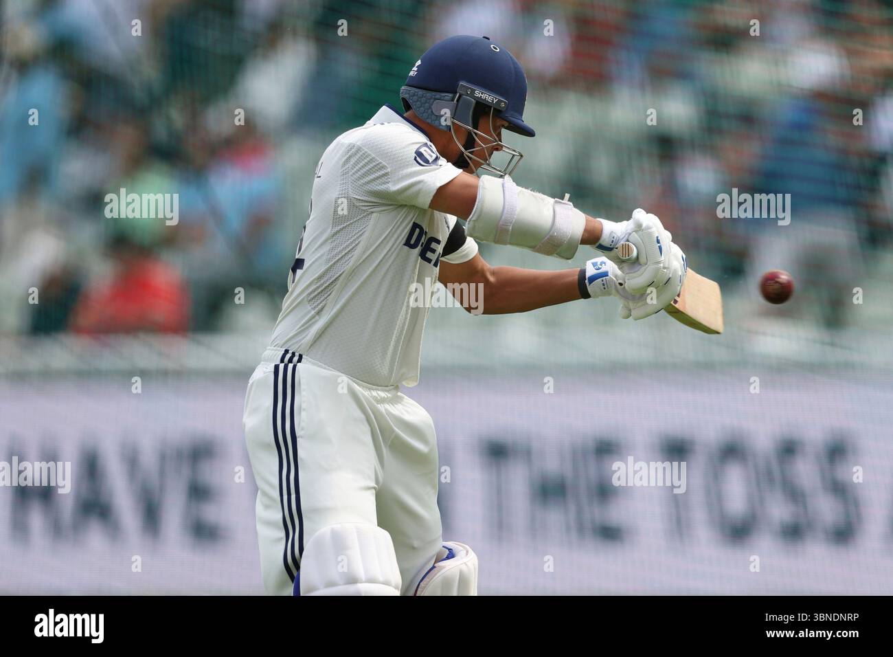 India's Yashasvi Jaiswal bats in the nets before the start of play on ...
