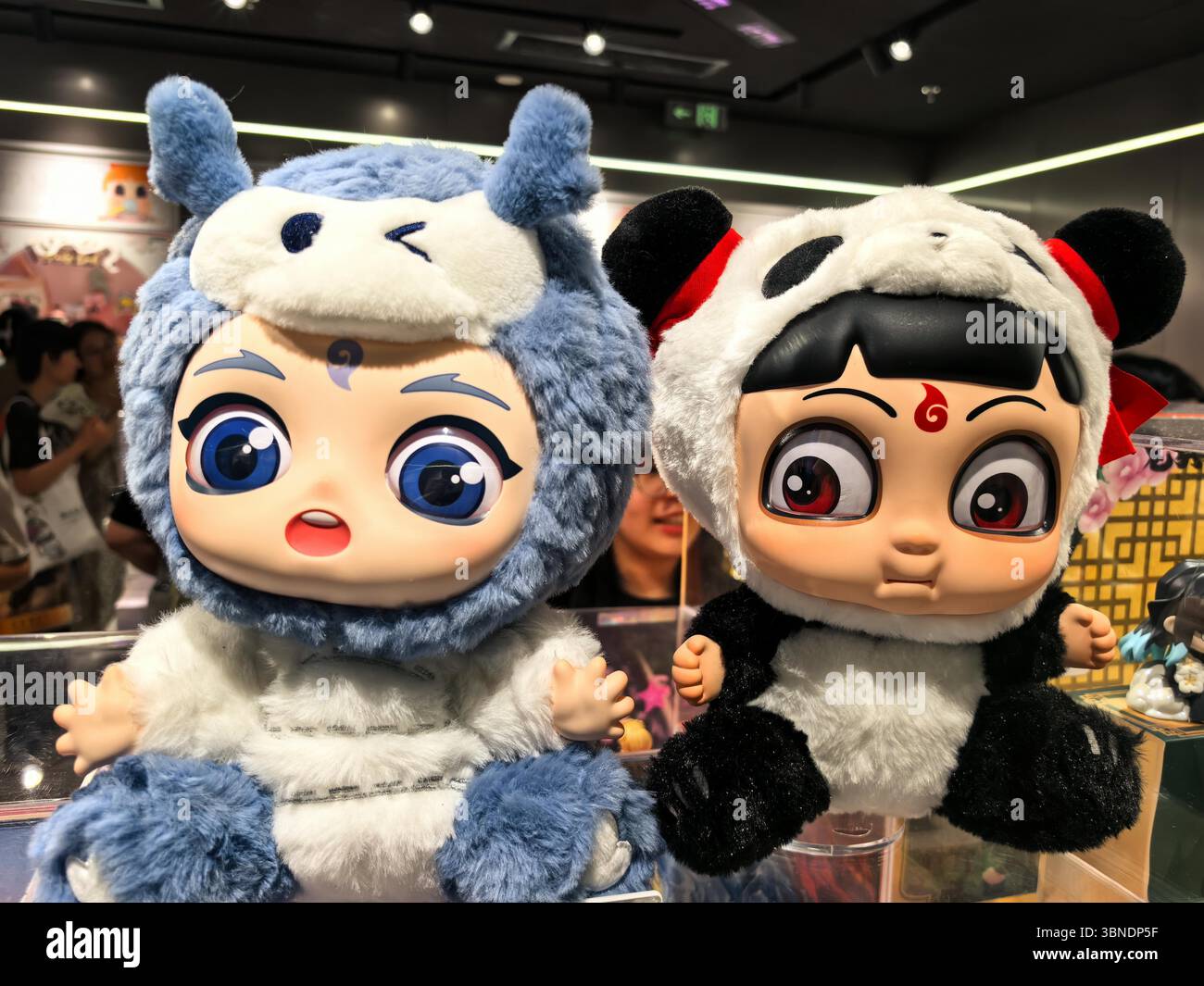 Labubu figures are displayed at a Pop Mart store in Beijing, China, 28 ...