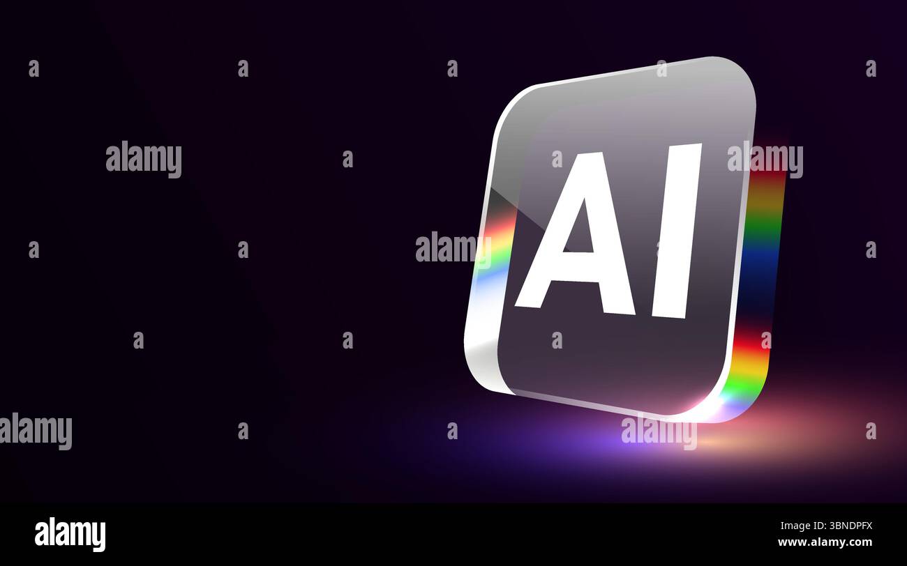 Glass AI chip. Technology background. CPU processor tech bg. Computer microchip. Vector ...