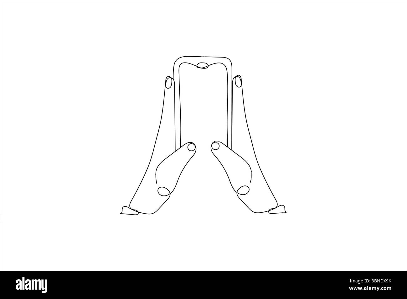 Smartphone call Continuous one line art contact us design outline ...