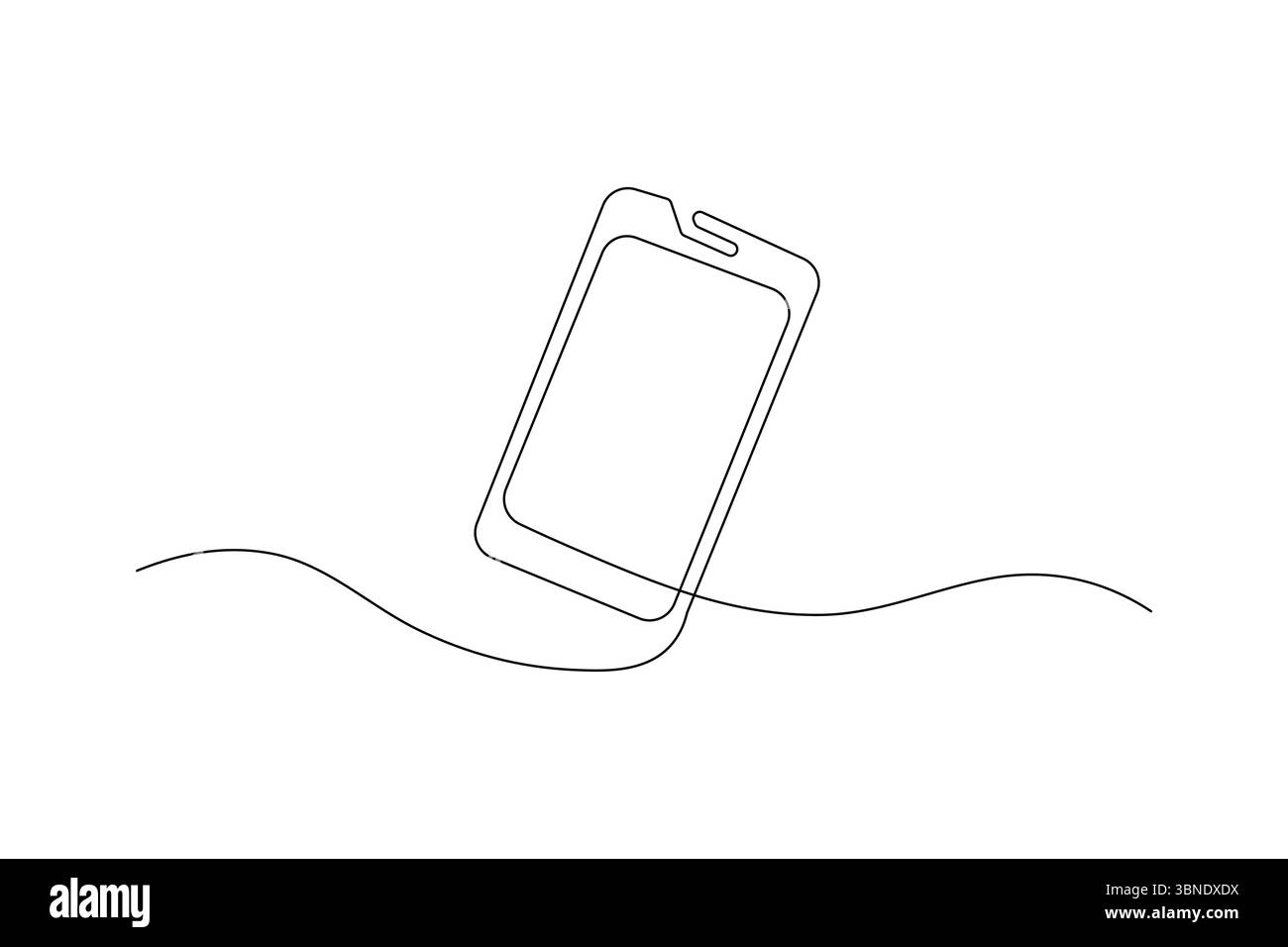 Smartphone call Continuous one line art contact us design outline ...