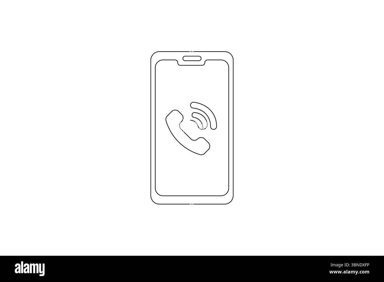 Smartphone call Continuous one line art contact us design outline ...