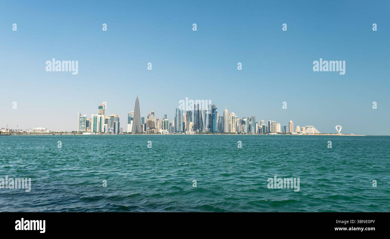 Doha, Qatar: Beautiful Doha skyline view in the day time Stock Photo ...