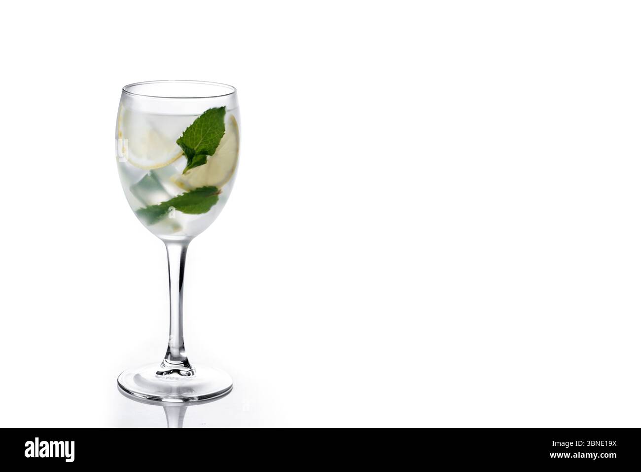 Hugo Spritz cocktail in glass on white marble background Stock Photo ...