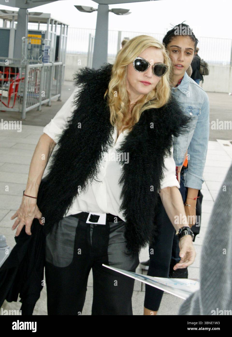 Madonna with her daughter Lourdes Maria Ciccone Leon at Heathrow ...