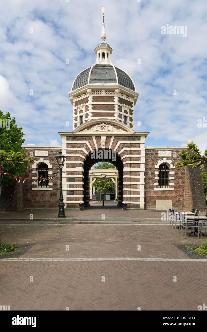 The historic Morspoort in Leiden, Netherlands, stands as a grand city ...