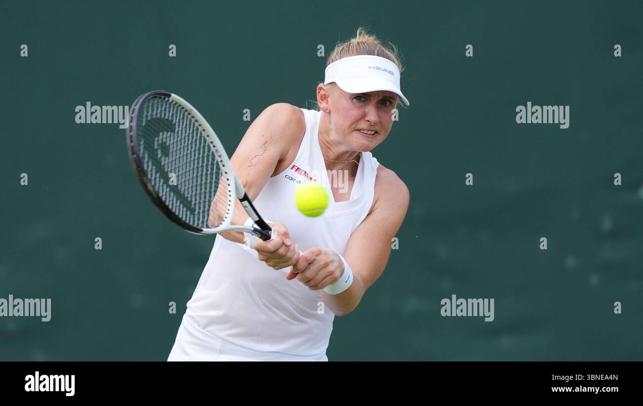 Jil Teichmann of Switzerland during their first round match of the ...