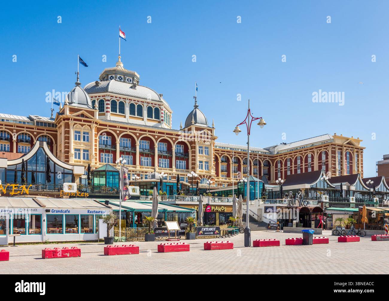 Seaside facade of the Kurhaus hotel in Scheveningen resort, The Hague ...