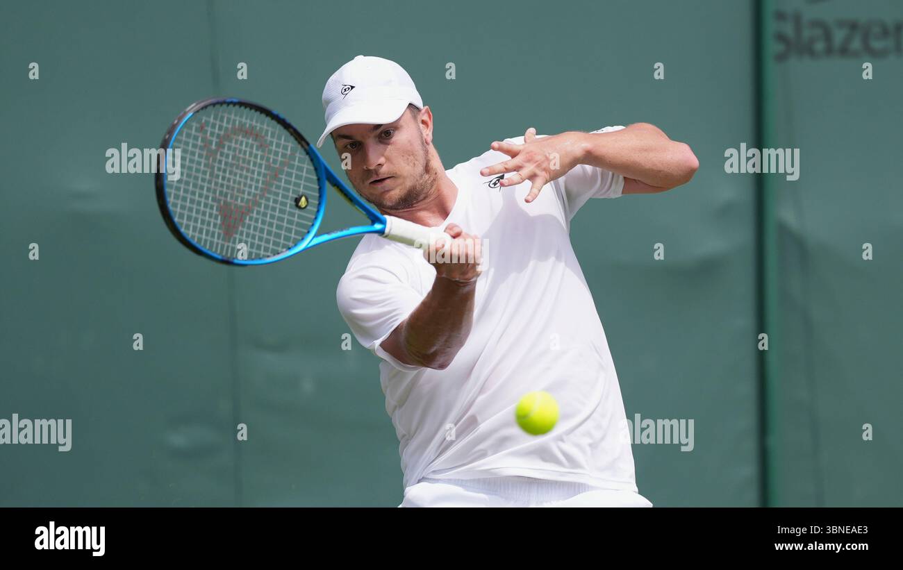 Miomir Kecmanovic of Serbia during their first round match of the ...