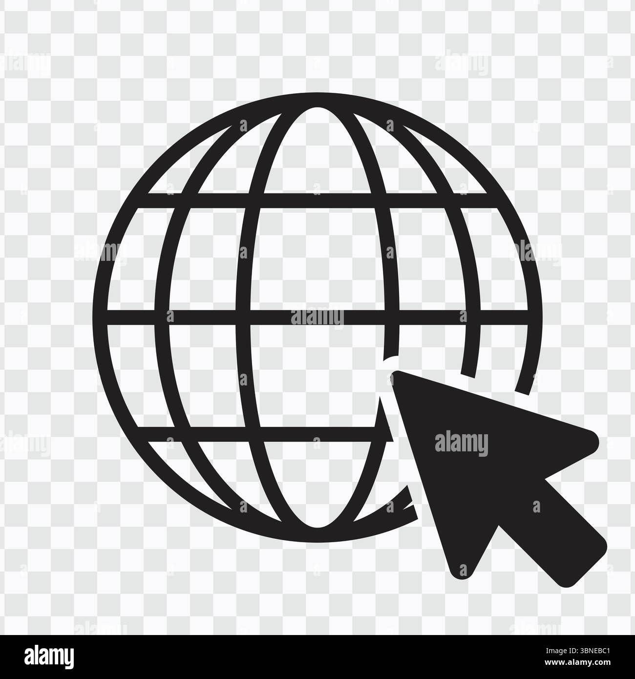 Globe Icon with Cursor Pointer Design Stock Vector Image & Art - Alamy
