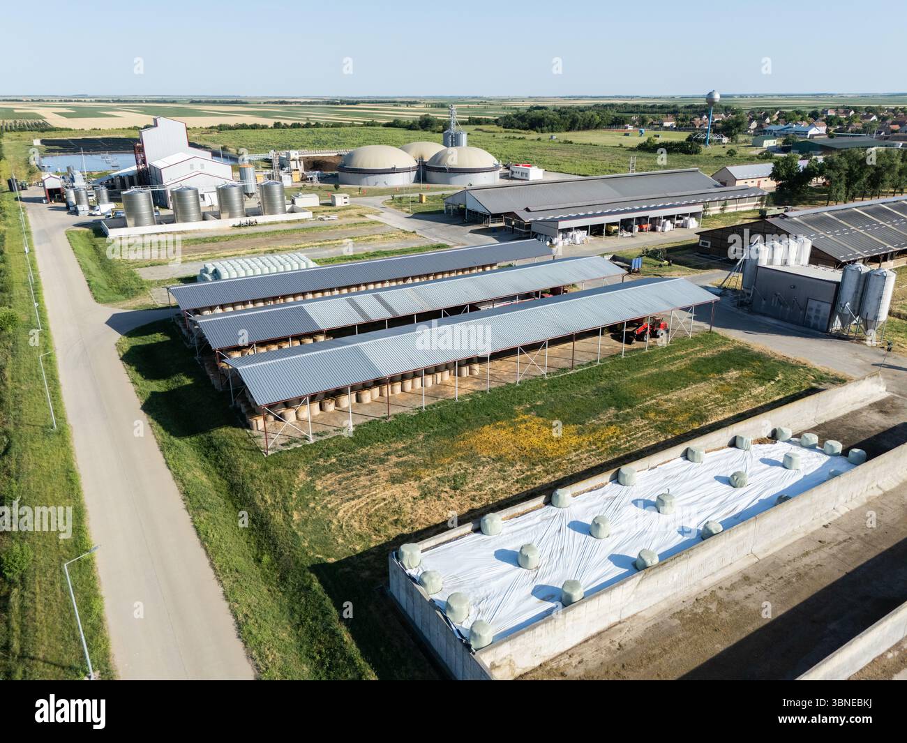 Aerial view of biogas plant for biomethane production Stock Photo - Alamy