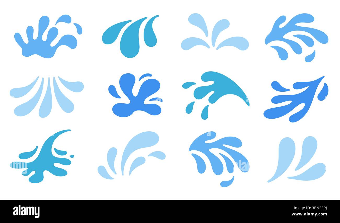 Water icon rain splashes Cut Out Stock Images & Pictures - Alamy