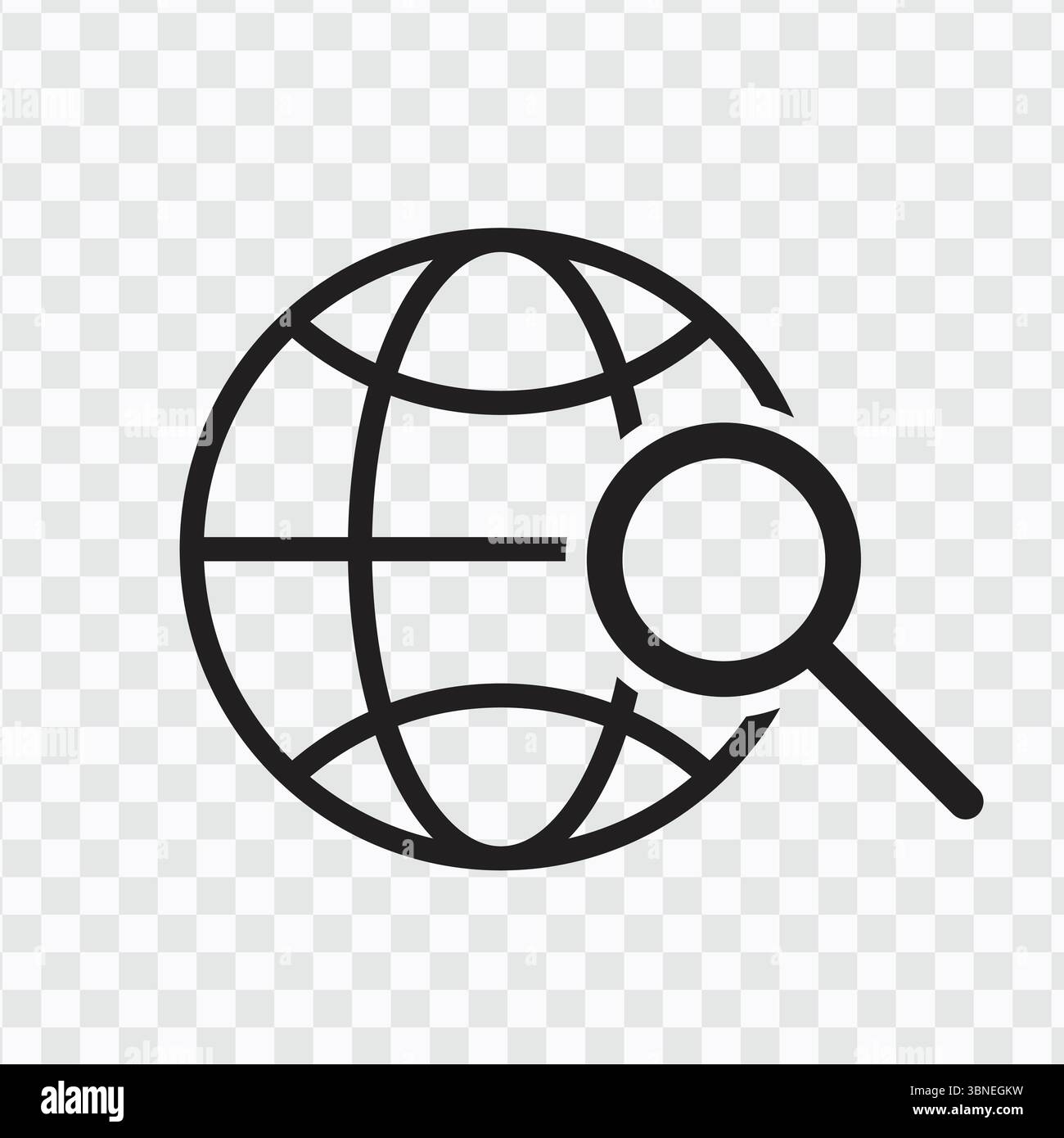 Search globe icon internet Black and White Stock Photos & Images - Alamy