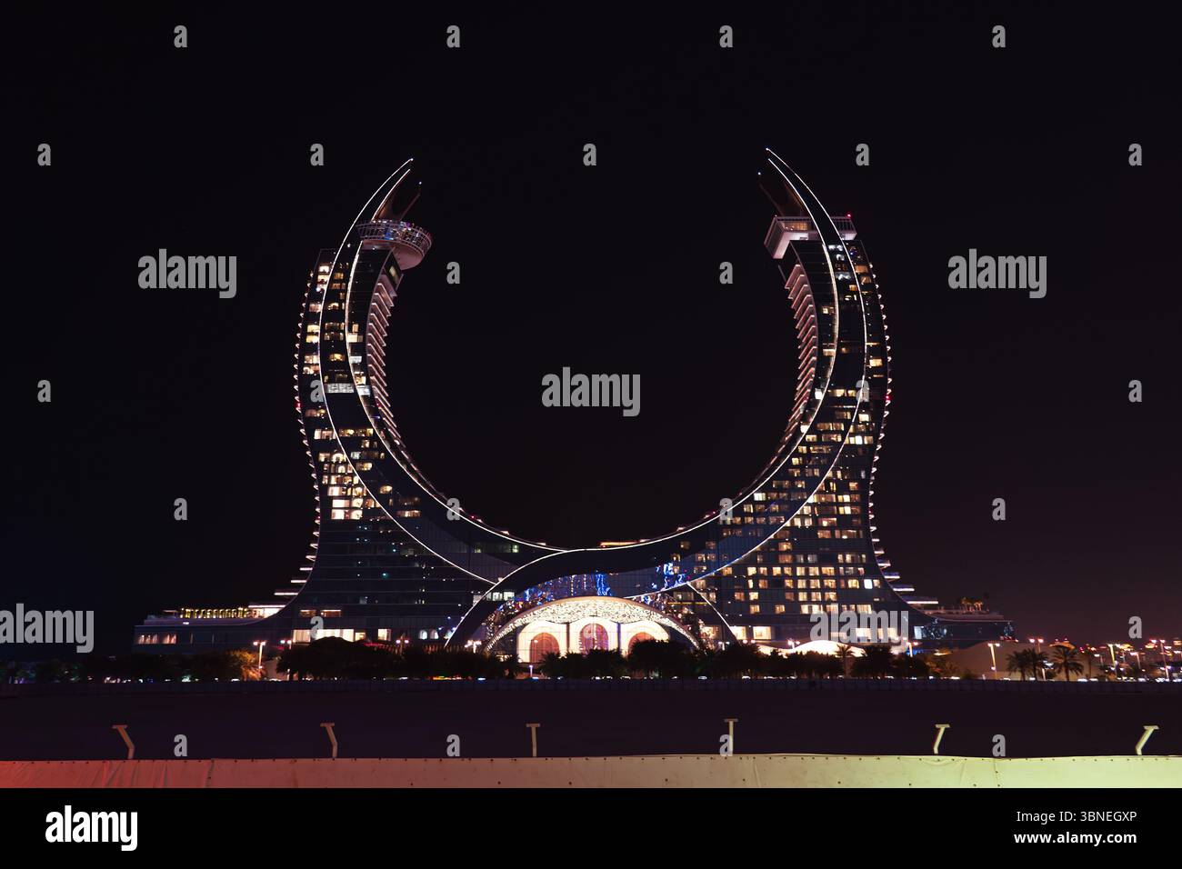 Doha, Qatar - February 3, 2025: Beautiful high-rise skyscraper with ...