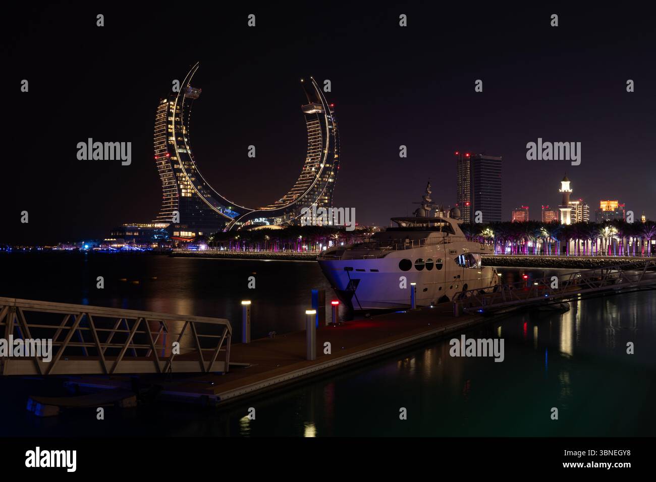Doha, Lusail city, Qatar - February 1, 2025: Katara Hospitality Tower ...