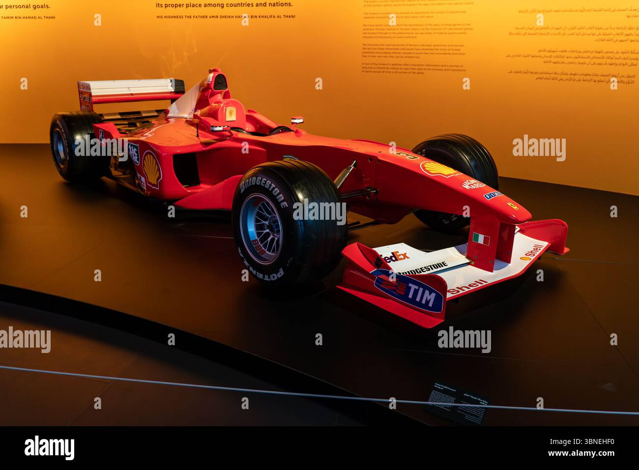 February 2, 2025, Qatar Doha. Ferrari Formula 1 car, an exhibition ...