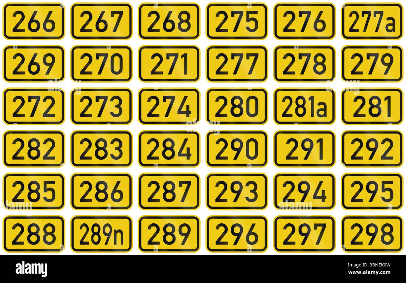 Collection of Numbered highway shields of German Bundesstrassen ...
