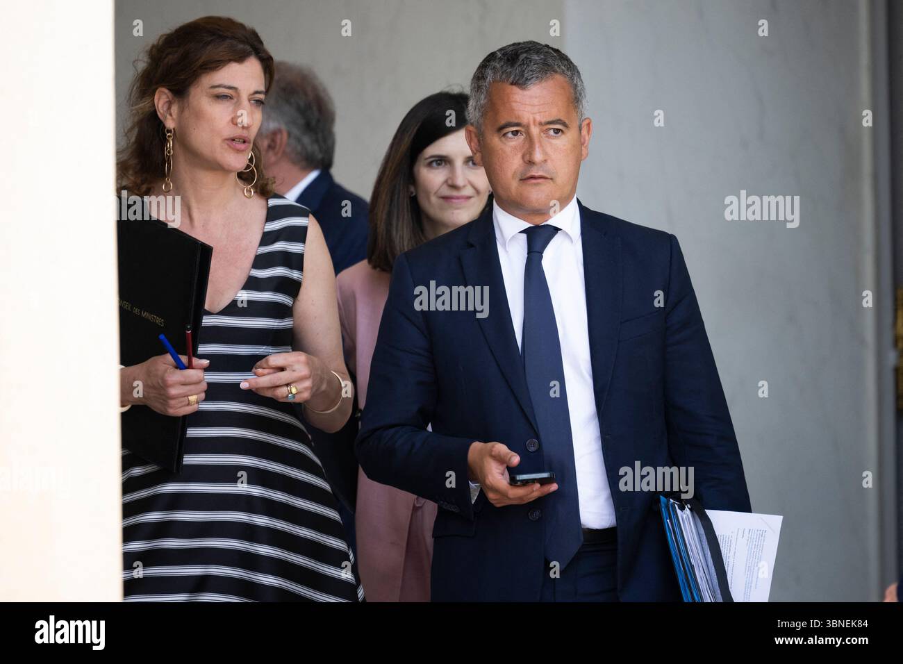 France's Minister of Justice Gerald Darmanin with France's Delegate ...