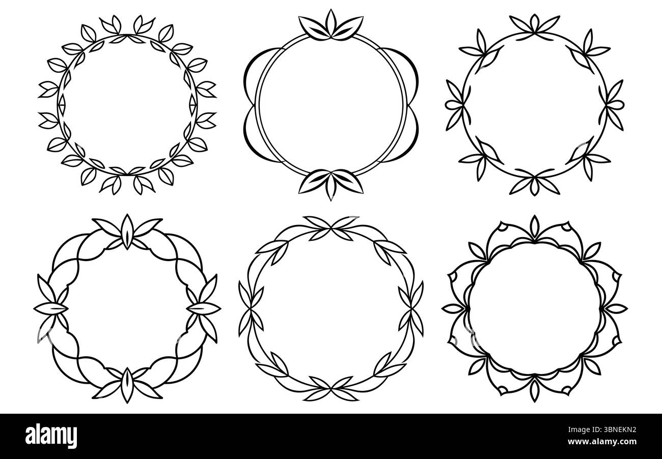 Minimalist circular frame geometric Black and White Stock Photos ...